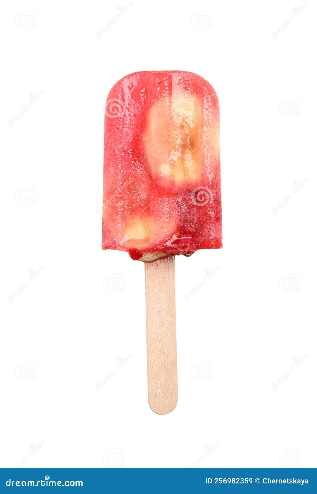 Tasty Berry Popsicle Isolated on White, Top View Stock Image - Image of ...
