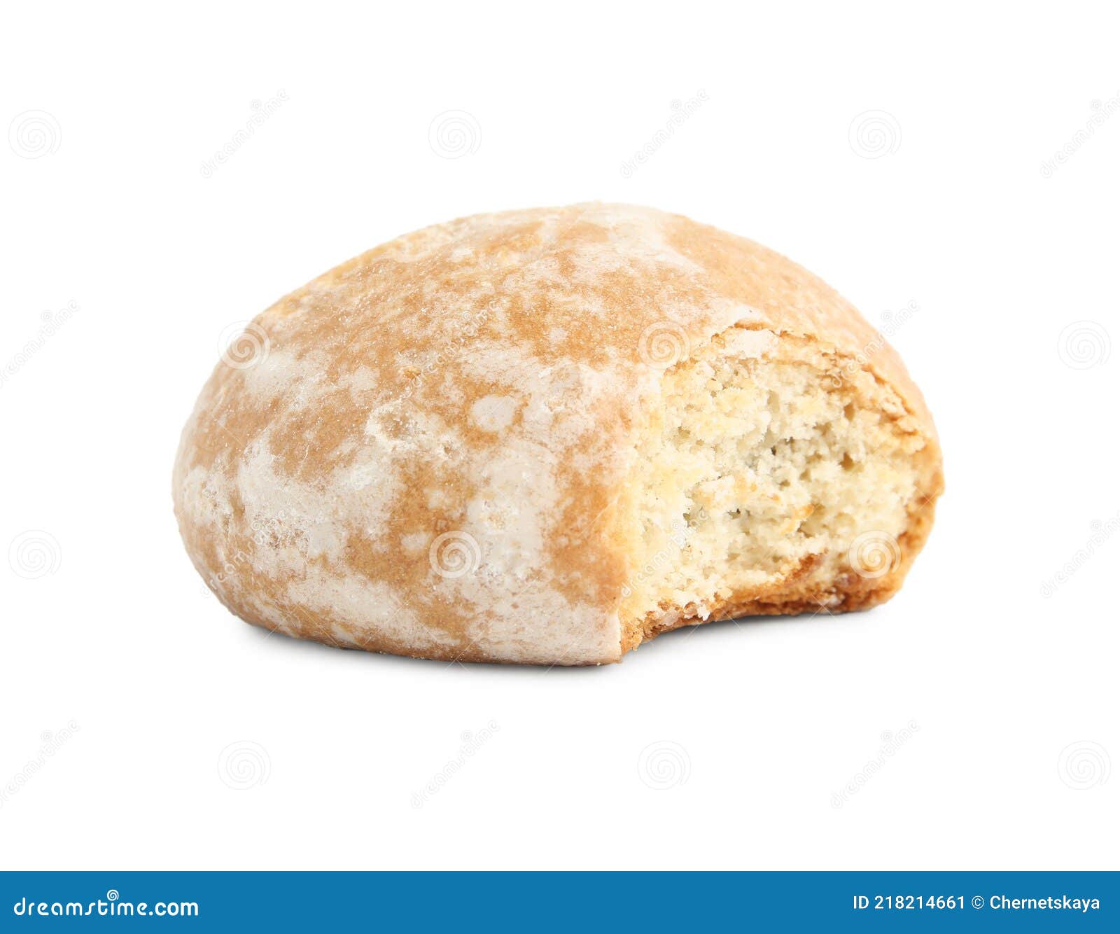 Tasty Bitten Gingerbread Cookie on White Background Stock Image - Image ...