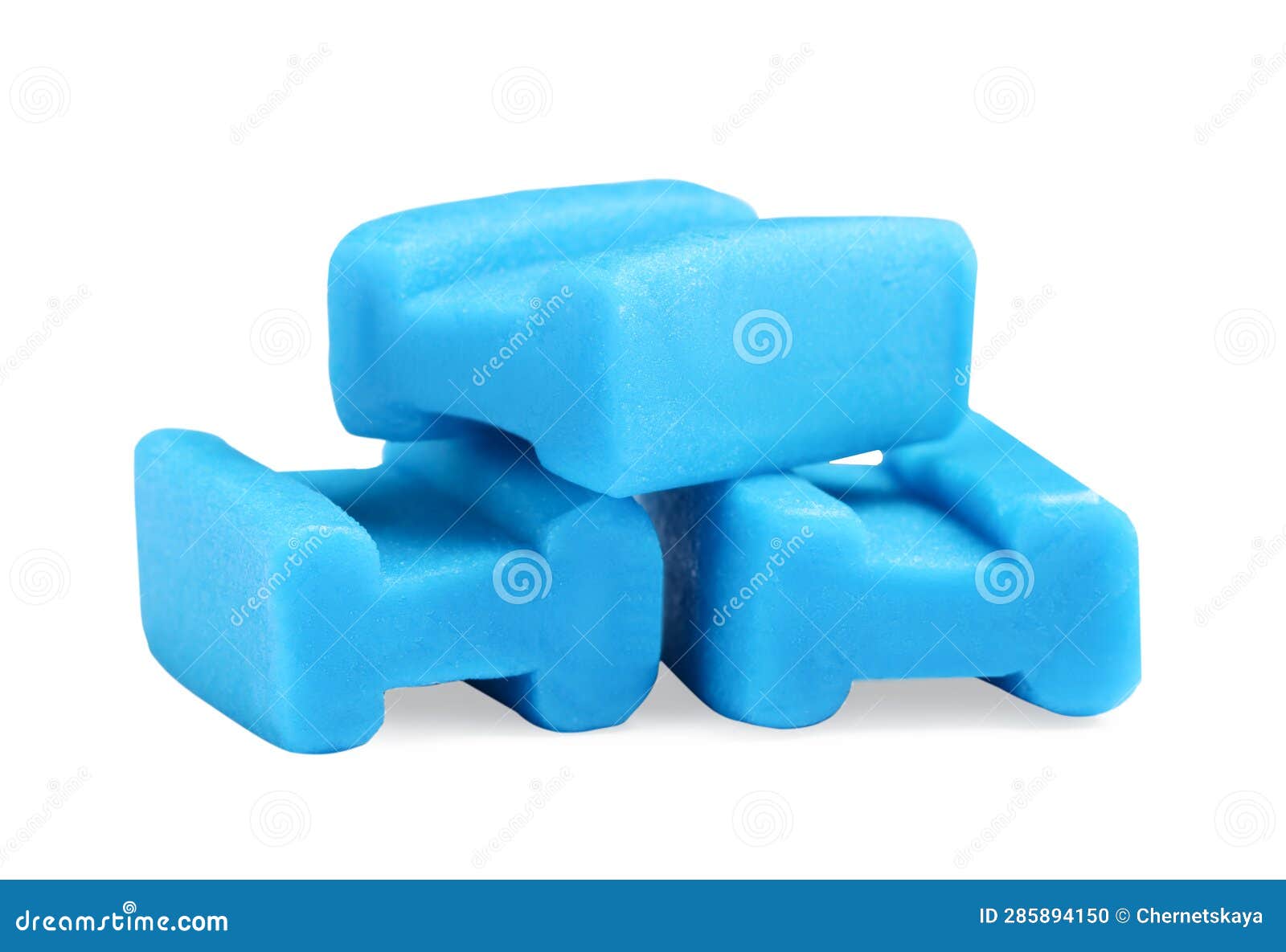 Tasty Blue Bubble Gums Isolated on White Stock Photo - Image of object ...