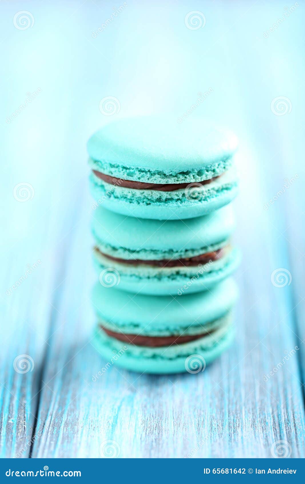 Tasty blue macarons stock photo. Image of confectionery - 65681642