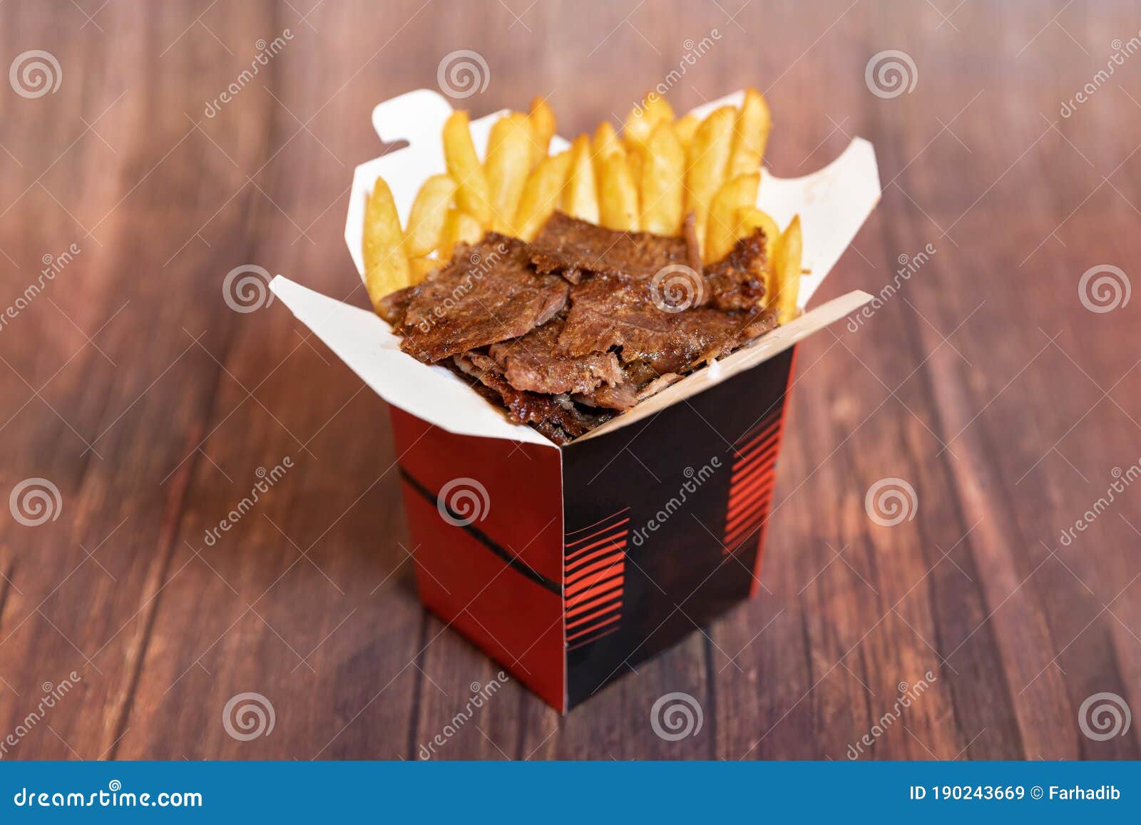 Tasty box kebab doner stock image. Image of male, cutter - 190243669