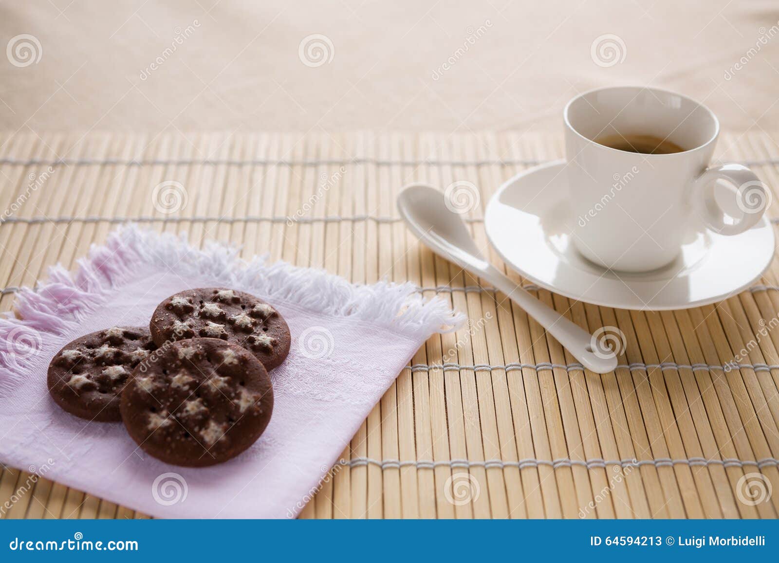 A Tasty Breakfast with Italian Coffee and Biscuits Stock Image - Image ...