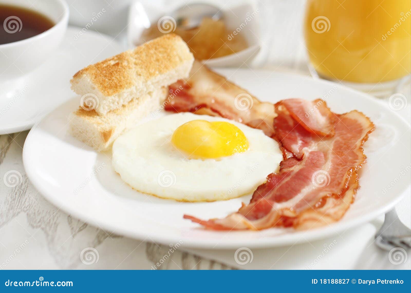 Tasty Breakfast in the Morning Stock Image - Image of plate, spoon ...