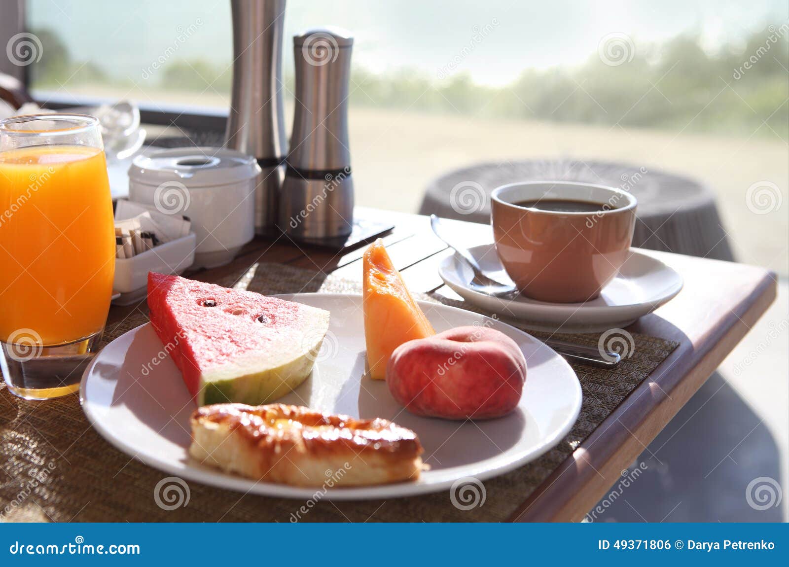 Tasty Breakfast in the Morning Stock Photo - Image of armchair, juice ...