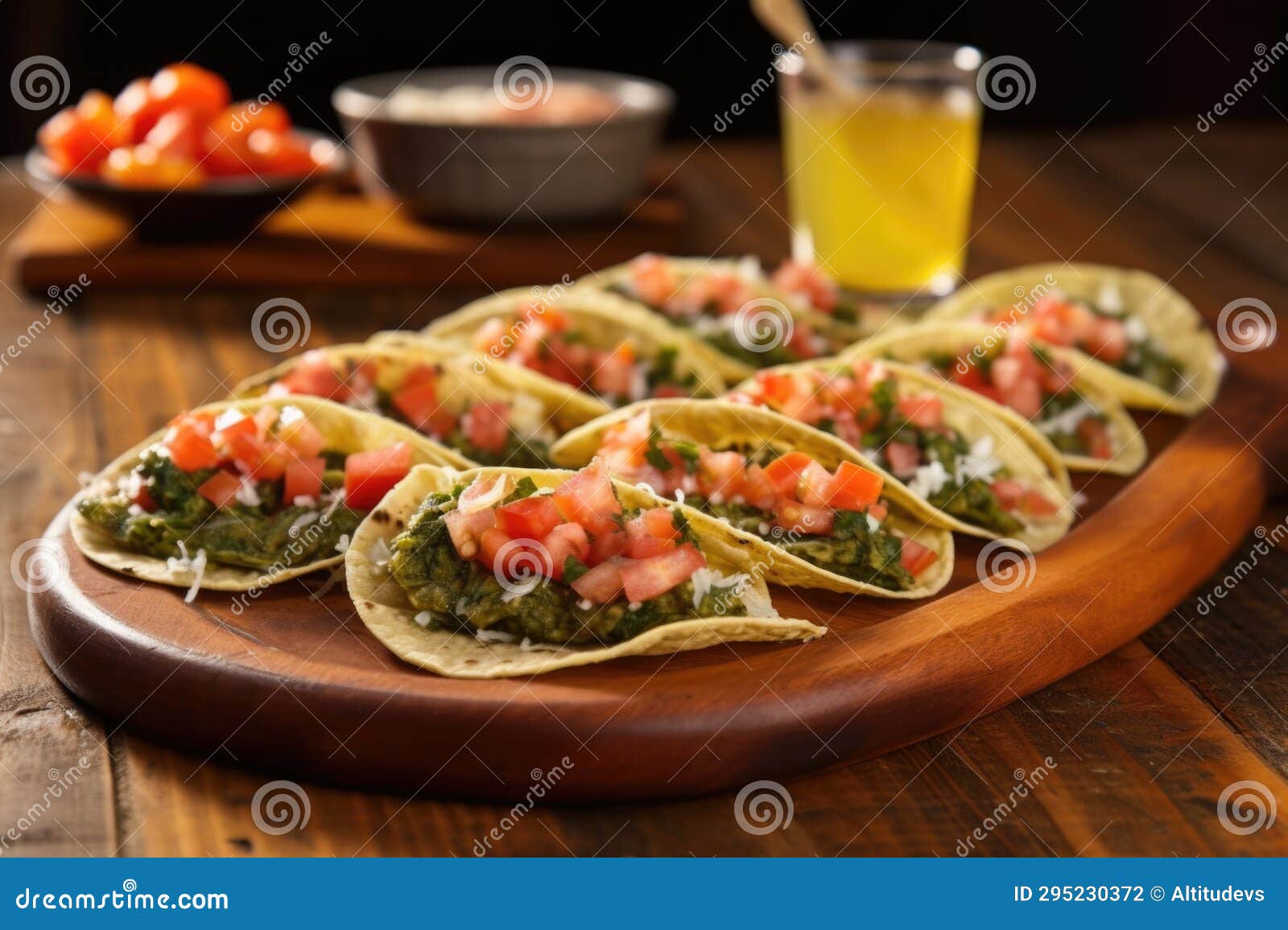 Tasty Cactus Paddle Nopal Grilled Taco on a Serving Tray Stock Photo ...