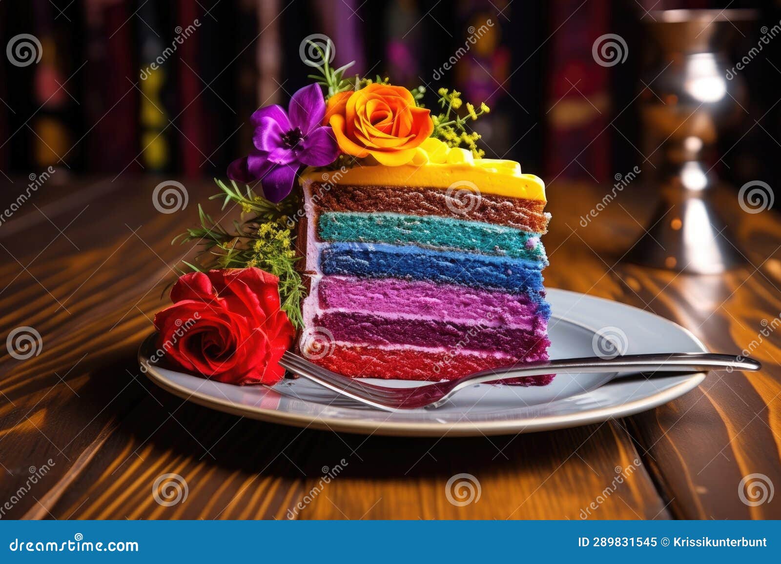 Tasty Cake in Rainbow Colors Stock Image - Image of event, cake: 289831545