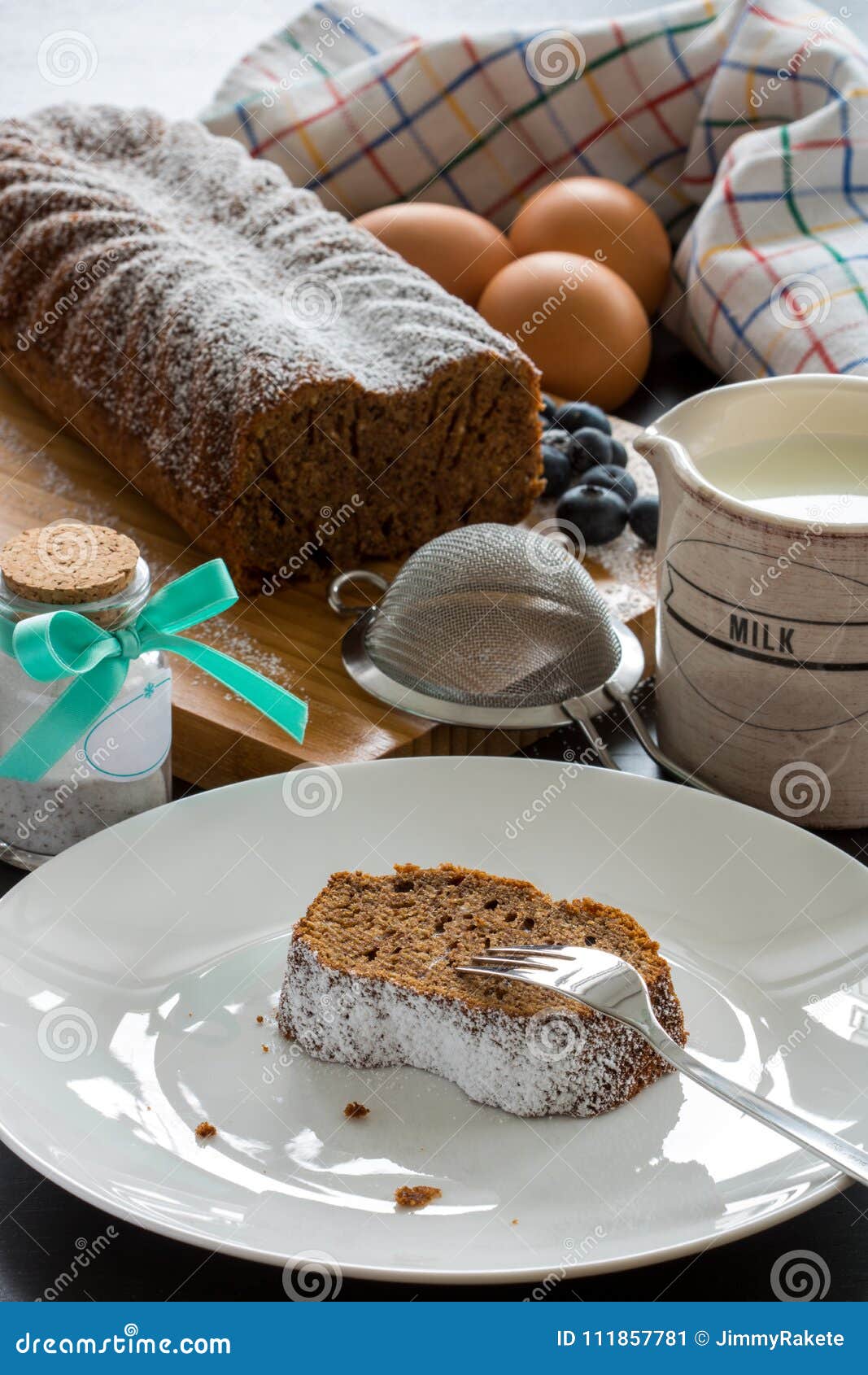 Tasty Cake with Some Ingredients Stock Image - Image of brown, flour ...