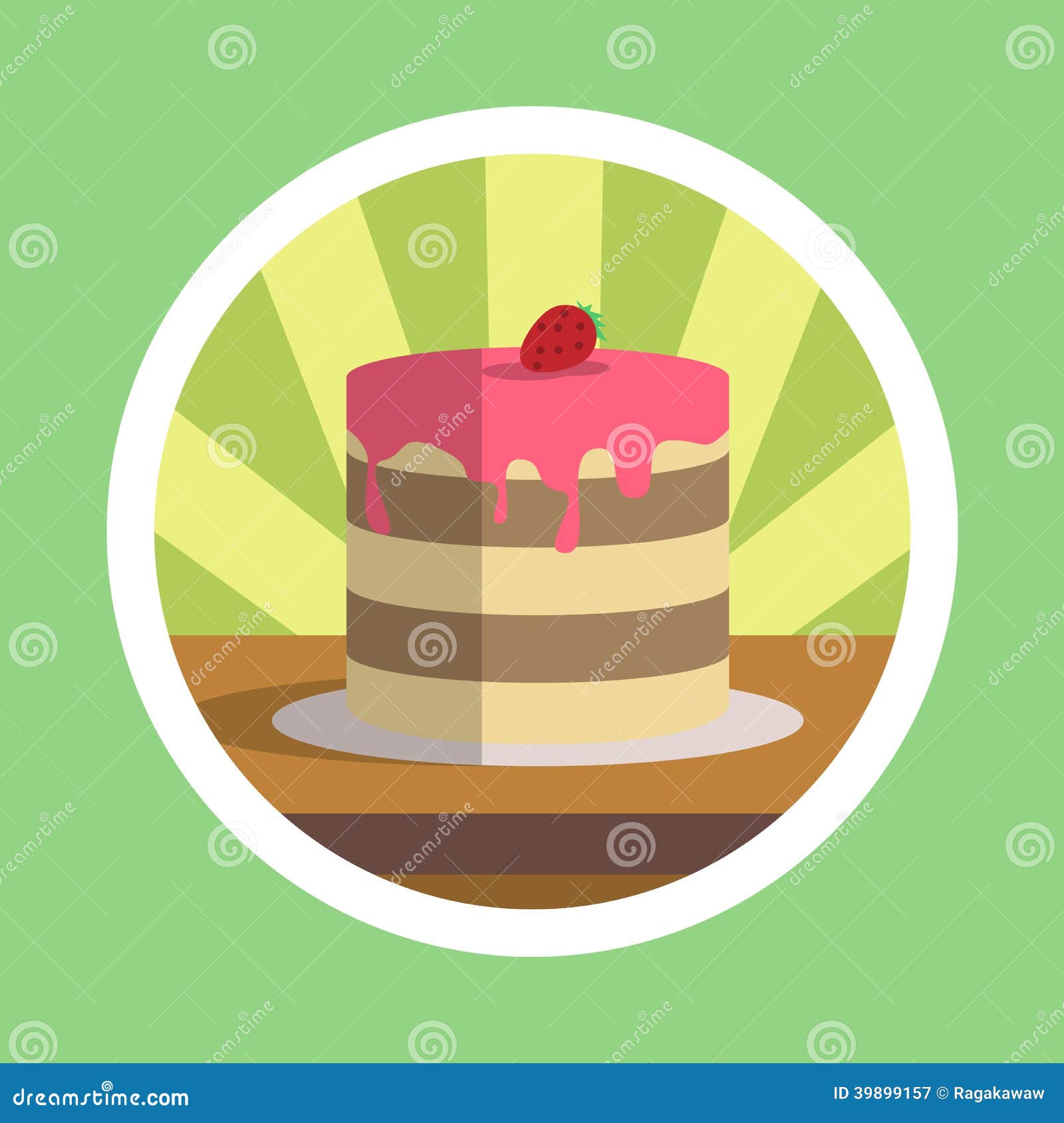 Tasty Cake with Strawberry Illustration Stock Illustration ...