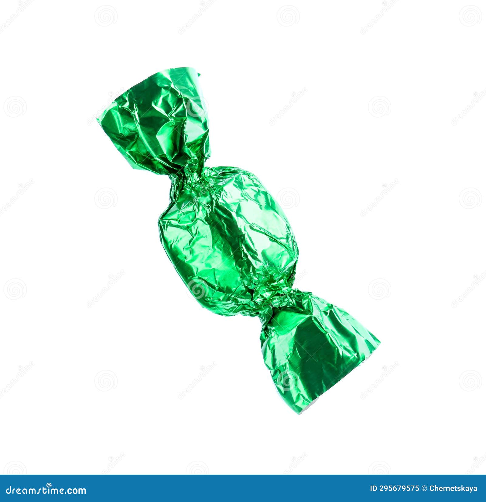 Tasty Candy in Green Wrapper Isolated on White Stock Image - Image of ...