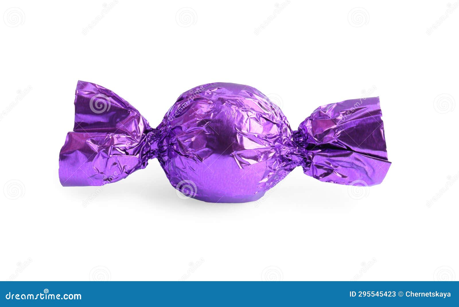 Tasty Candy in Purple Wrapper Isolated on White Stock Image - Image of ...