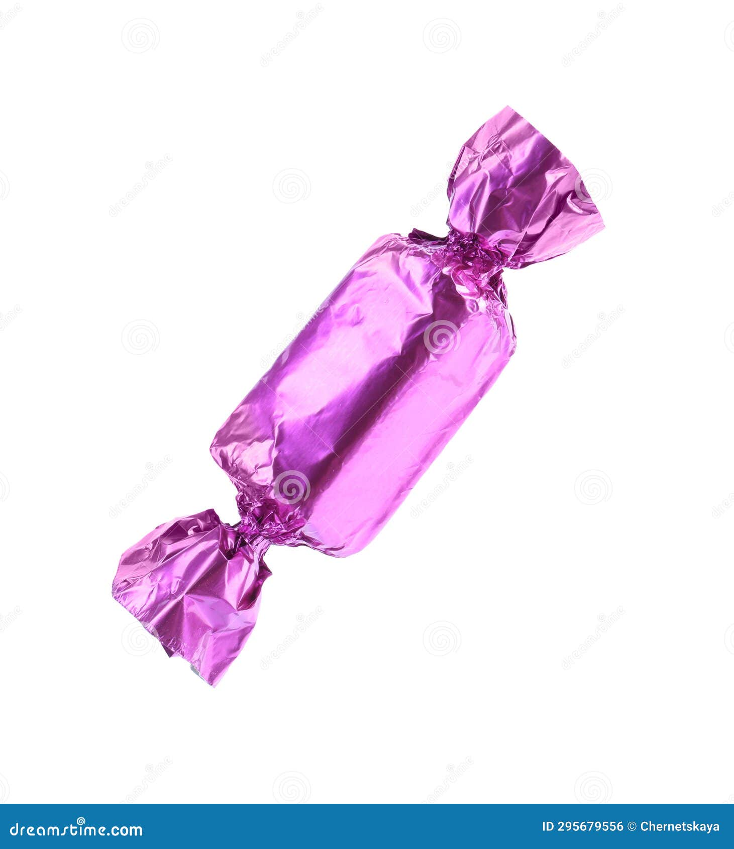 Tasty Candy in Violet Wrapper Isolated on White Stock Photo - Image of ...