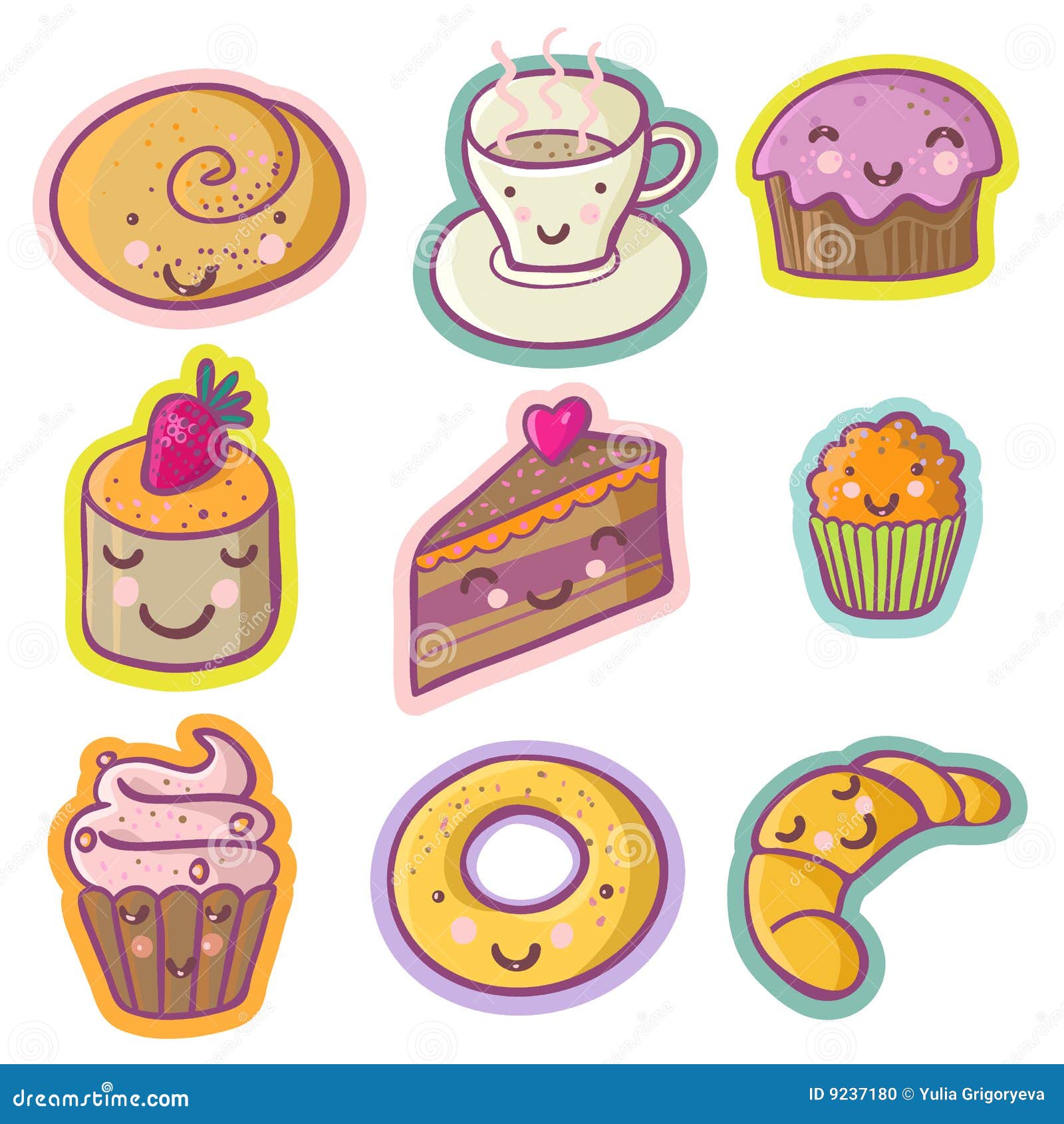 Tasty cartoon set stock vector. Illustration of food, flame - 9237180