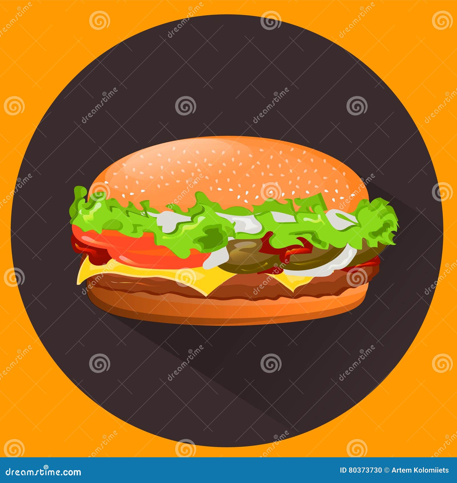 Tasty Cheeseburger Vector Illustration EPS10 Stock Vector ...