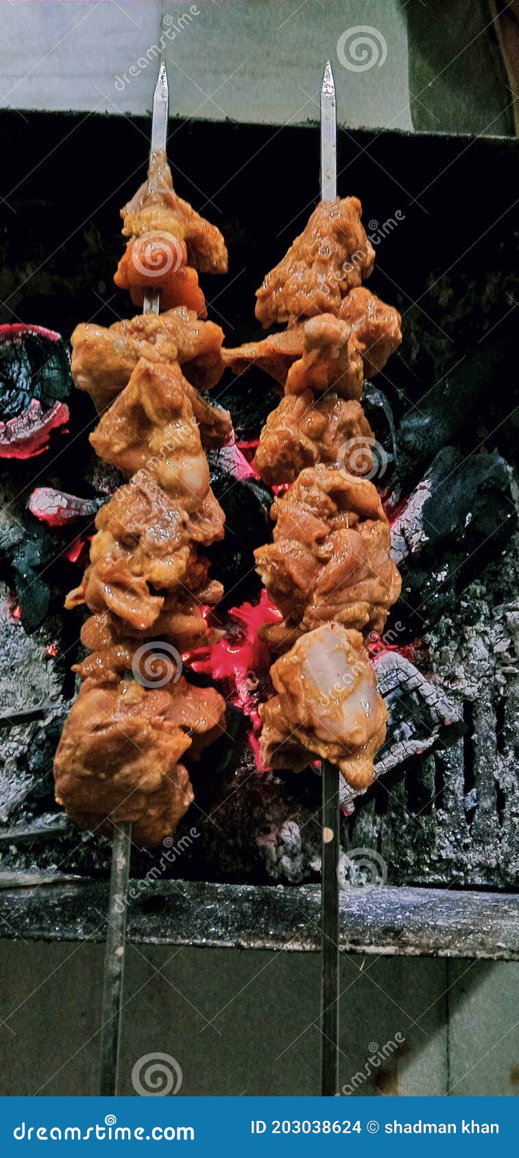 Tasty Chicken Roast on Coal Stock Photo - Image of dessert ...