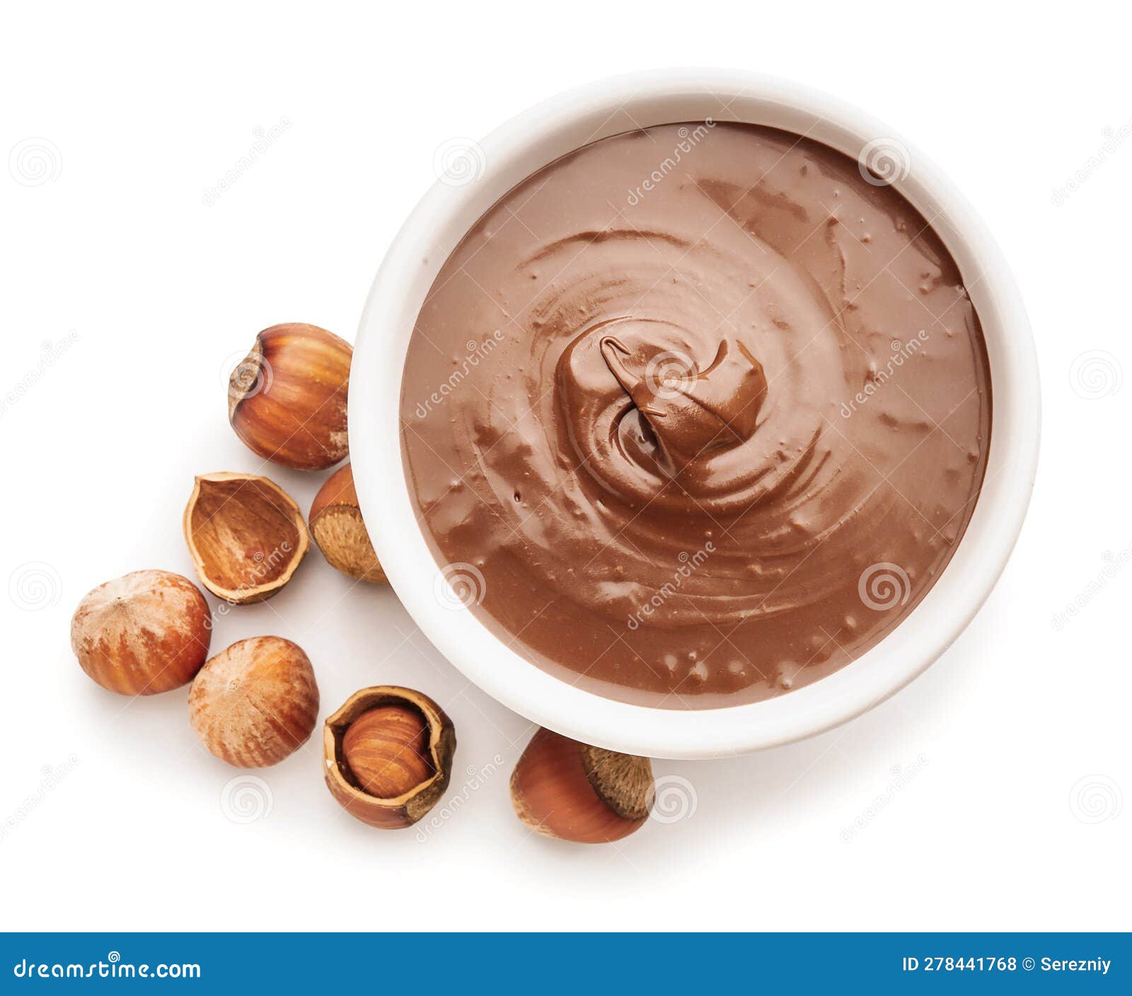 Tasty Chocolate Paste with Hazelnuts on White Background Stock Photo ...