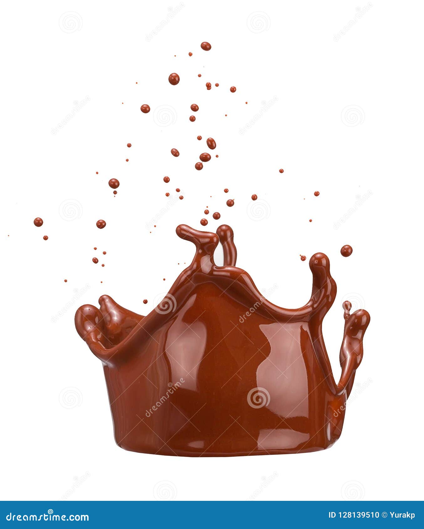 Tasty Chocolate Splash Isolated on a White Background Stock Photo ...