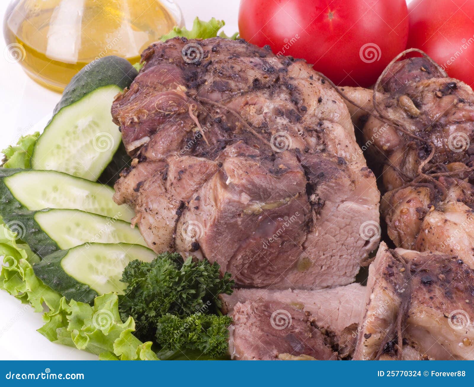 Tasty cold boiled pork stock photo. Image of dill, color - 25770324