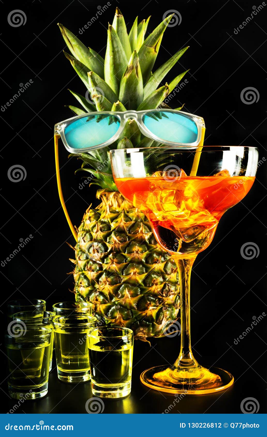 Tasty and Colorful Drinks Based on Various Alcohols, Syrups and Stock ...