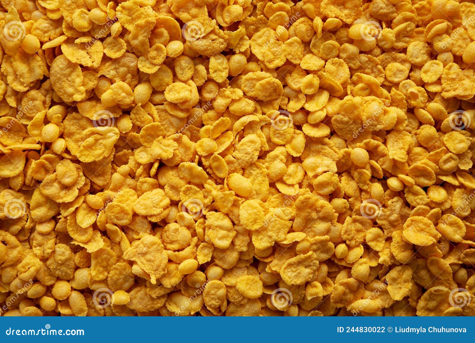 Tasty Corn Flakes Background, Top View Stock Photo - Image of meal ...