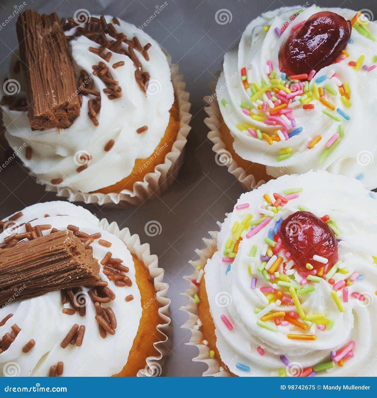 Tasty cupcakes. stock image. Image of sprinkles, yummy - 98742675