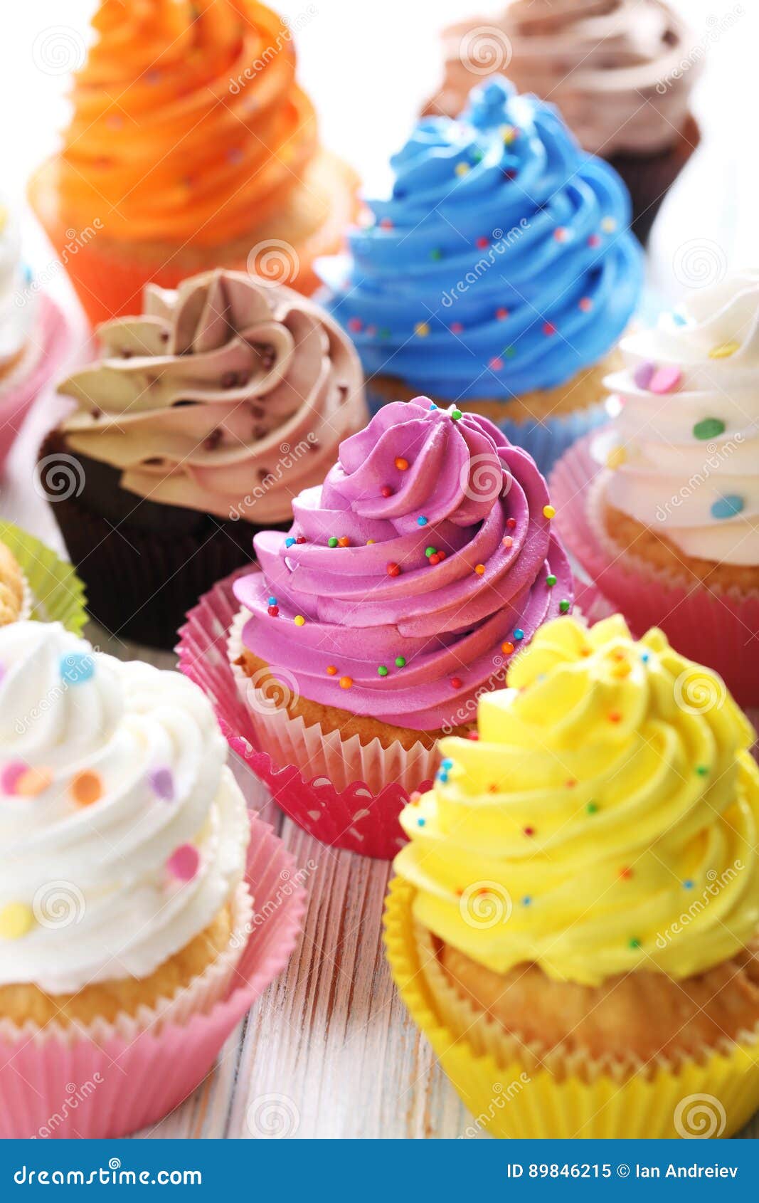 Tasty cupcakes stock image. Image of confection, orange - 89846215