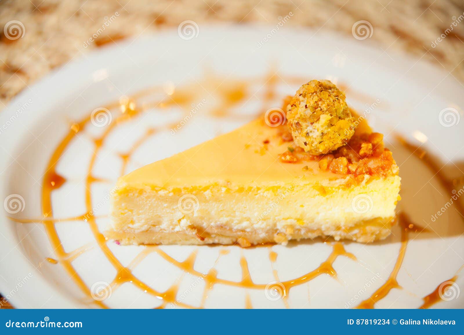 Tasty Delicious Cheese Cake on Plate Stock Photo - Image of relish ...