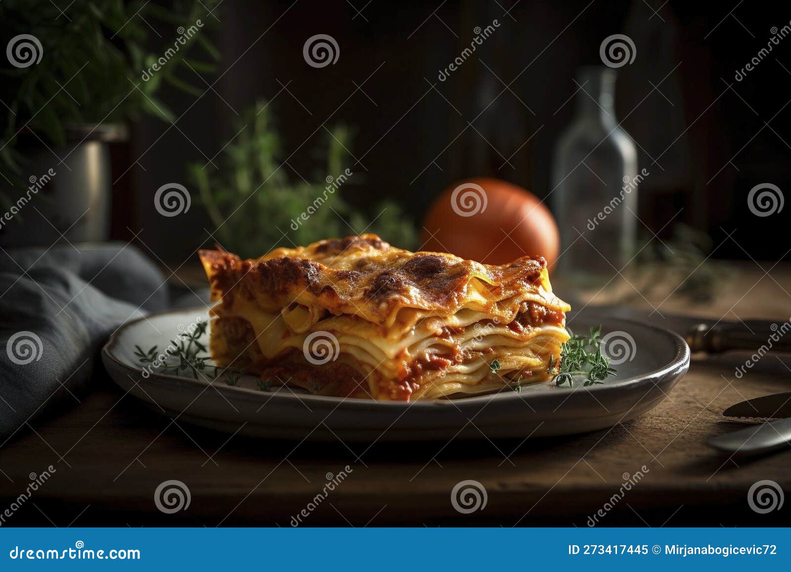 Tasty Lasagne on the Table, Created with Generative AI Stock ...