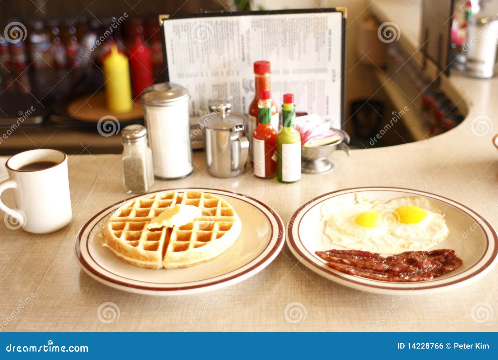 Tasty diner breakfast stock photo. Image of meat, meal - 14228766