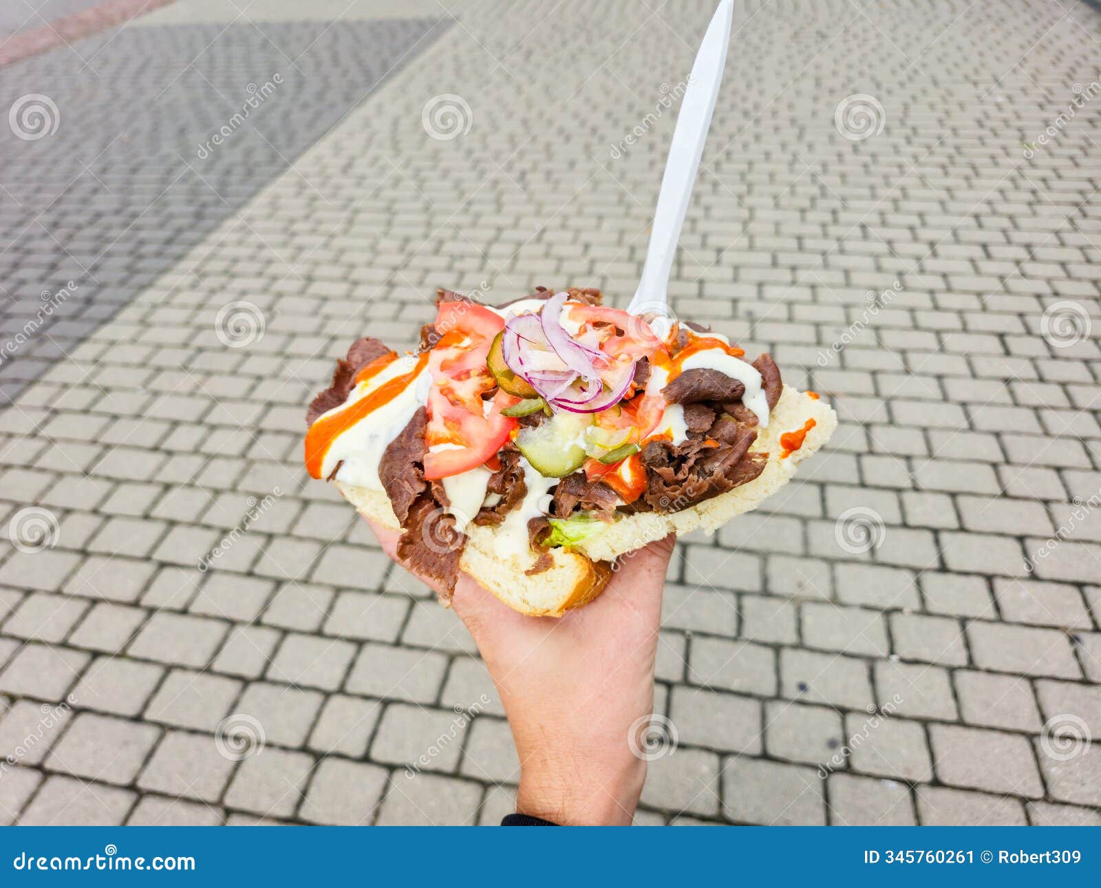 Tasty Doner Kebab Shawarma Roll Wrap Illustration. Generative AI Food ...