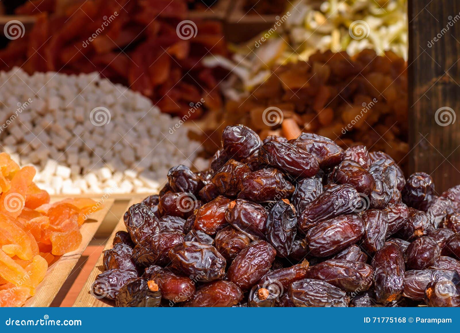 Tasty dried dates stock photo. Image of food, diet, sale - 71775168