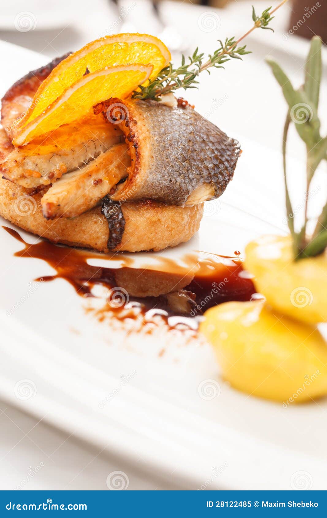 Tasty fish stock image. Image of cuisine, garnish, healthy - 28122485