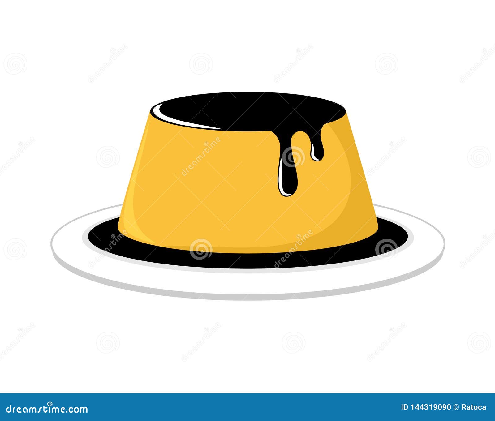 Tasty flan illustration stock vector. Illustration of food - 144319090