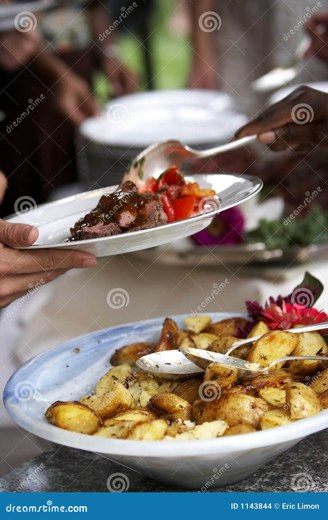 Tasty Food Being Served at a Wedding Stock Photo - Image of prepare ...