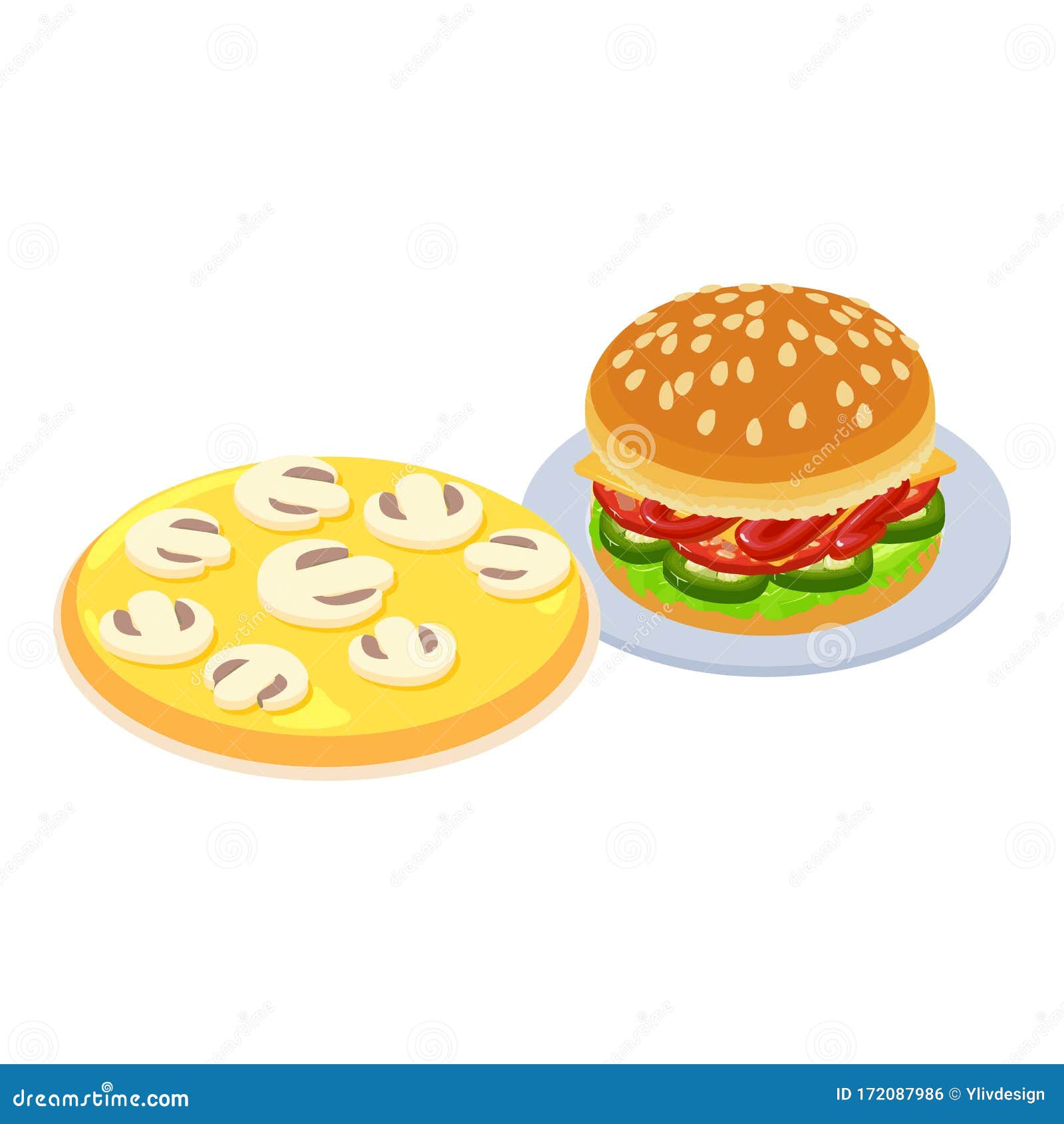Tasty Food Icon, Isometric Style Stock Vector - Illustration of food ...