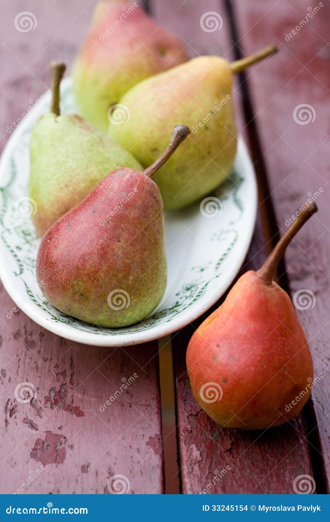 Tasty Fragrant Pear Lying on a Plate Stock Photo - Image of autumn ...