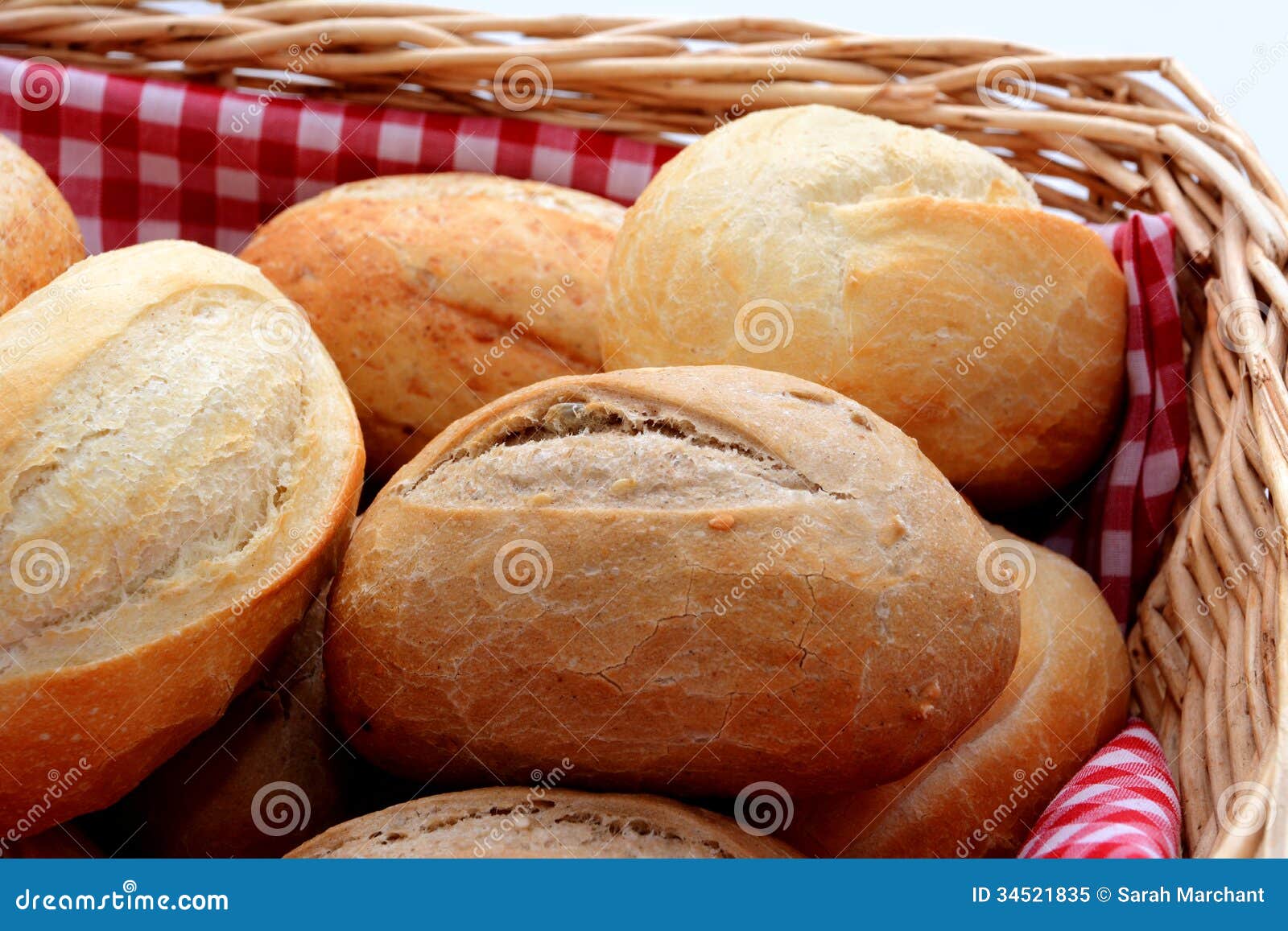 Tasty Fresh Bread Rolls in a Basket Stock Image - Image of basket ...