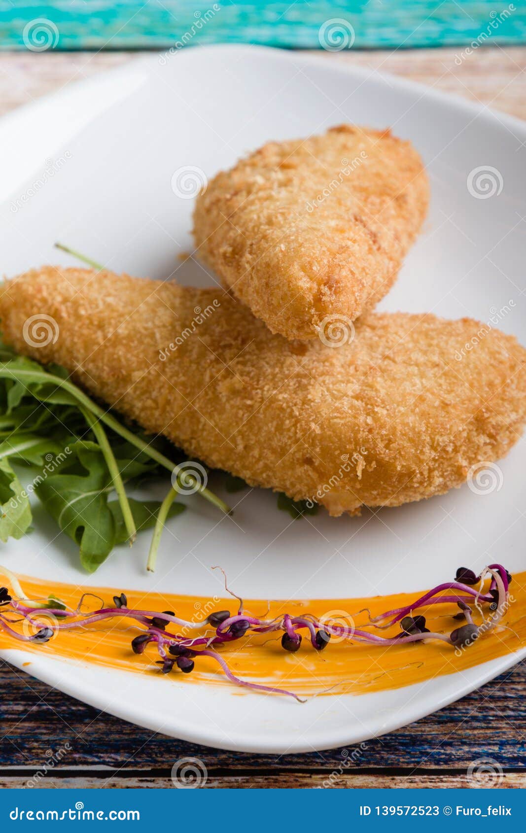 Fried breaded cheese stock image. Image of wooden, closeup - 139572523