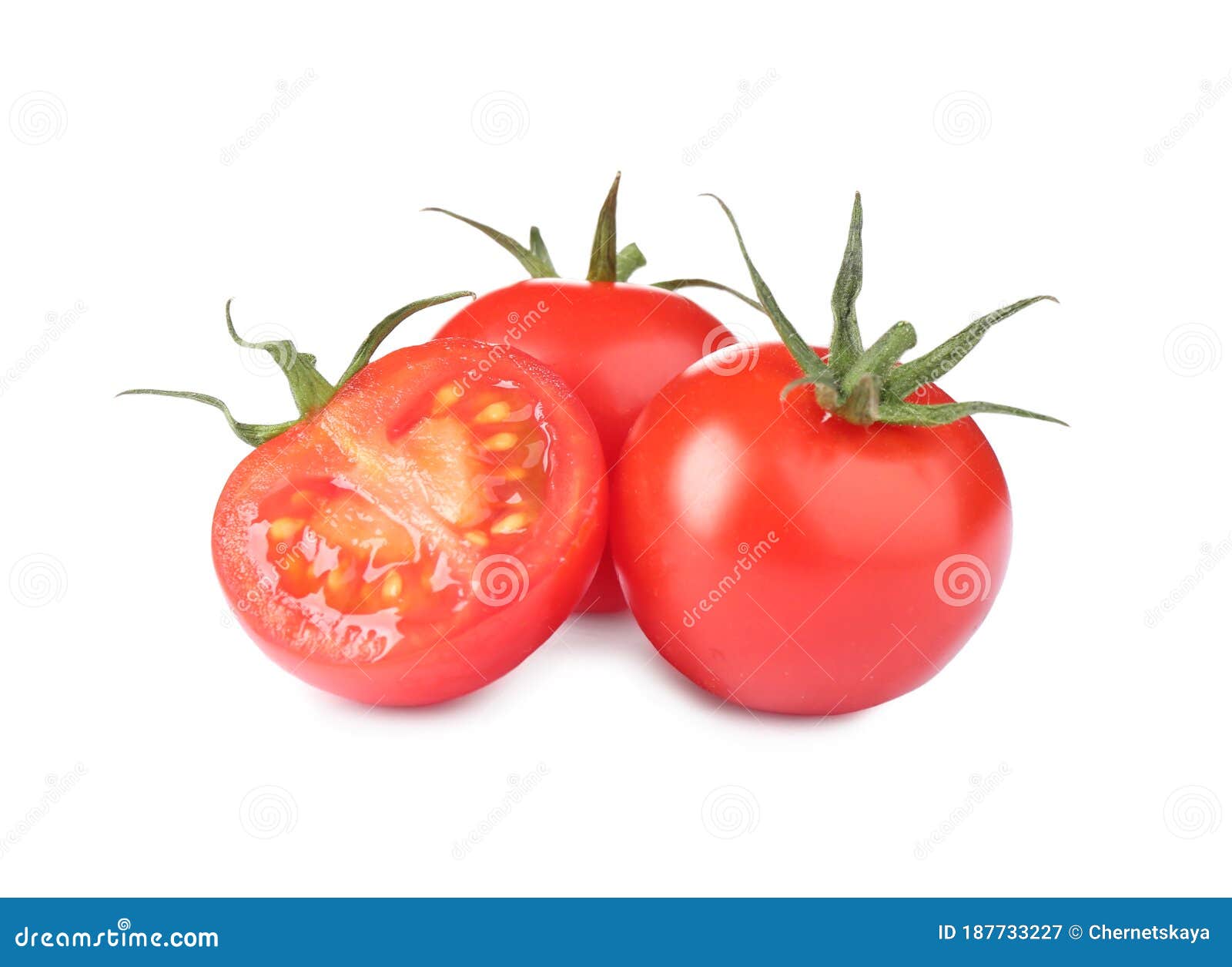 Tasty Fresh Raw Tomatoes Isolated Stock Image - Image of health, leaves ...