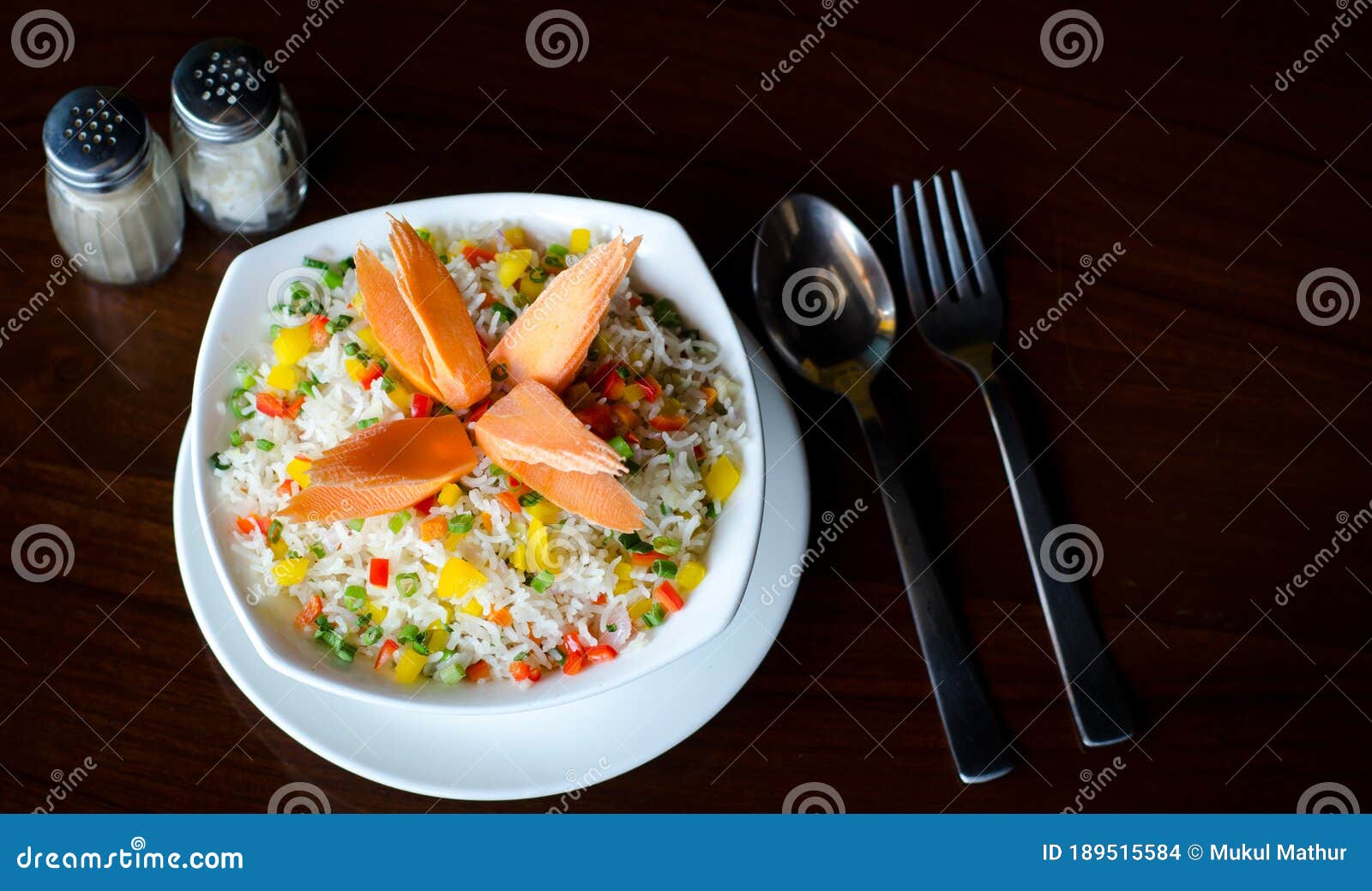 Tasty Fried Rice Pasta with Great Presentation Stock Photo - Image of ...