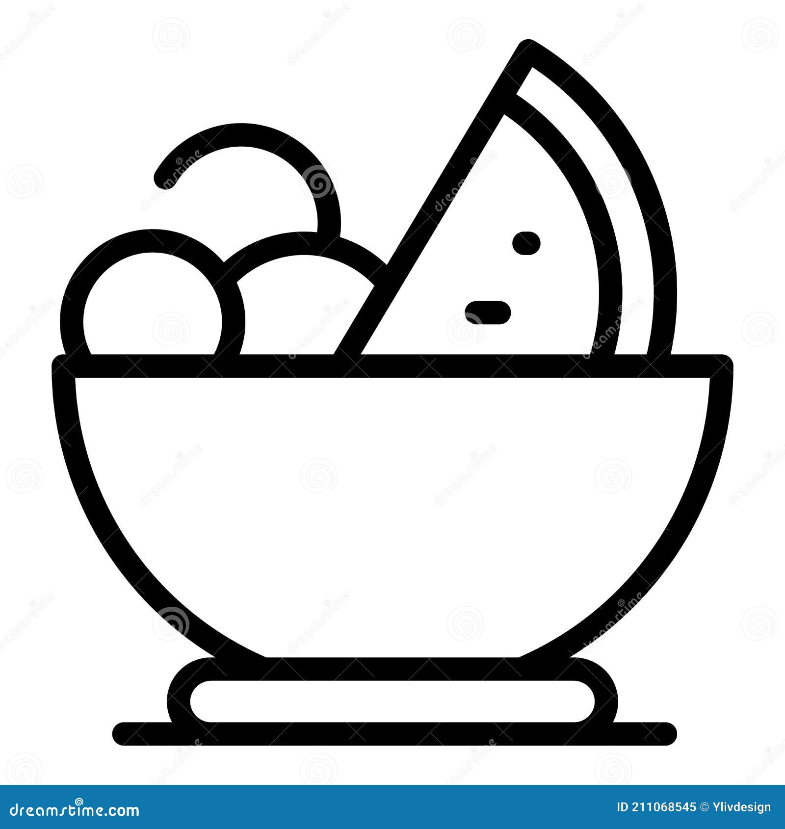 Tasty Fruit Salad Icon, Outline Style Stock Vector - Illustration of ...