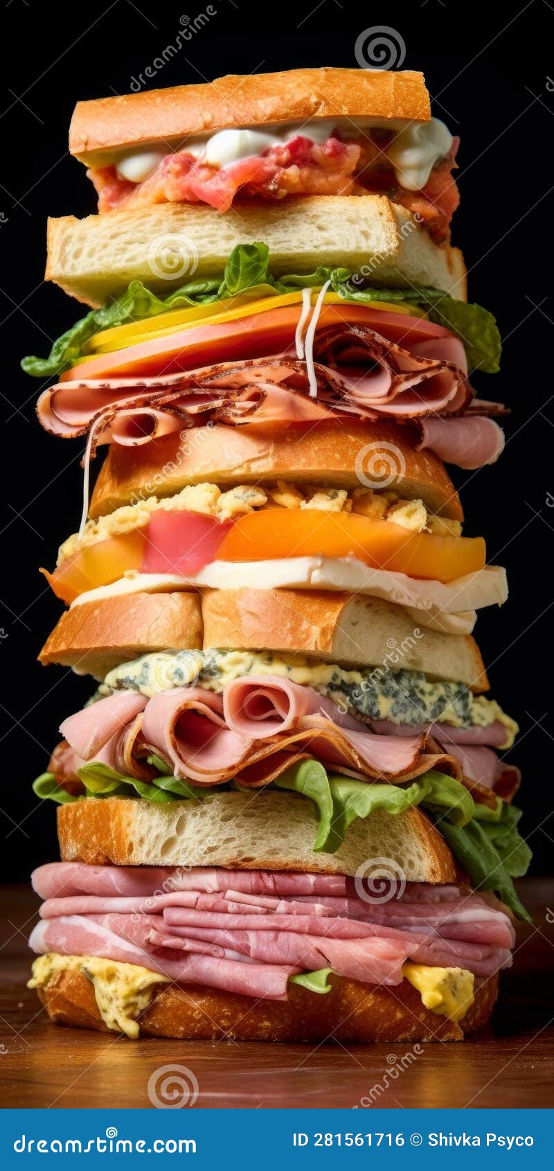 A Tasty Giant Sandwich Generative AI Stock Illustration - Illustration ...