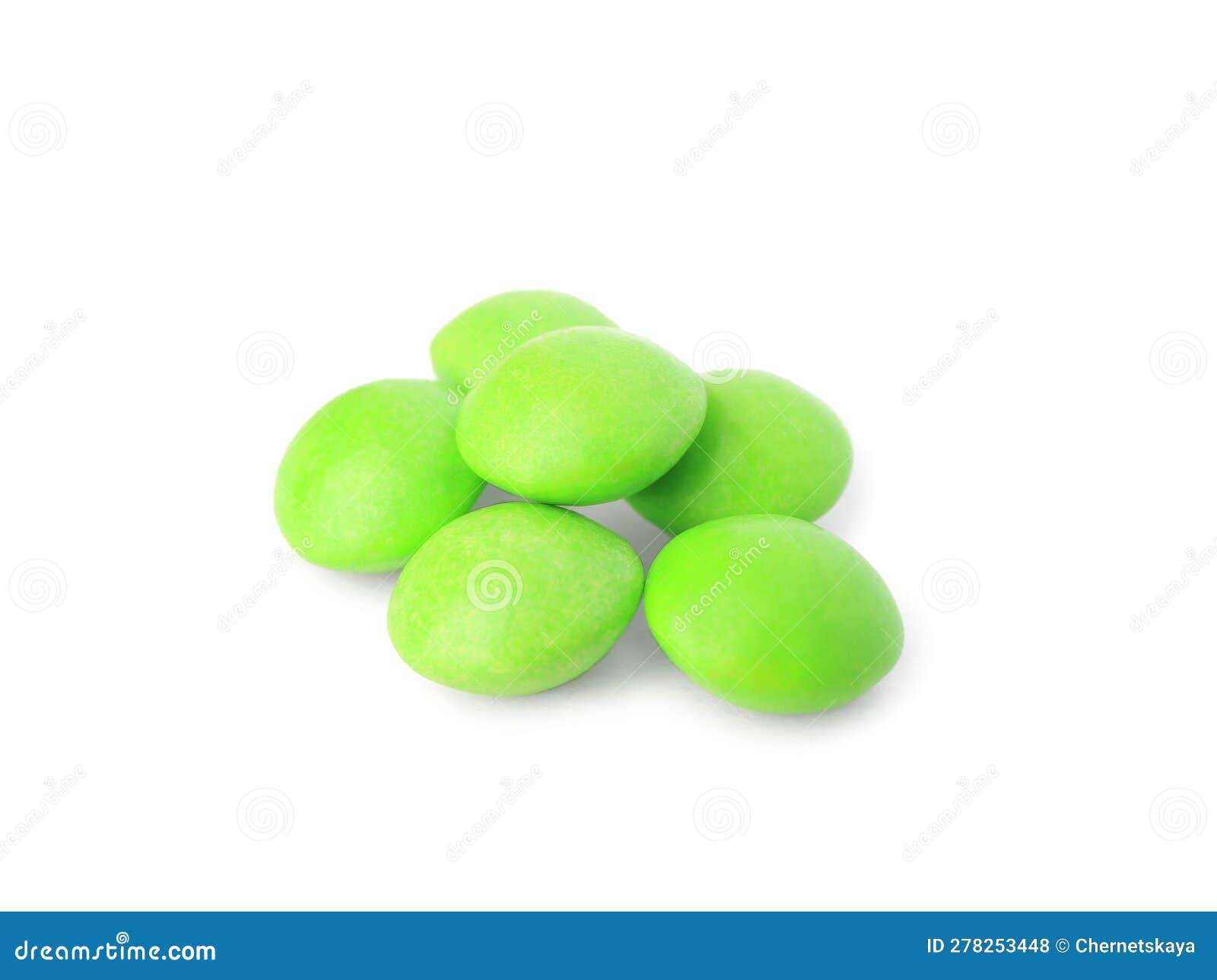 Tasty Green Chewing Gums Isolated on White Stock Photo - Image of ...