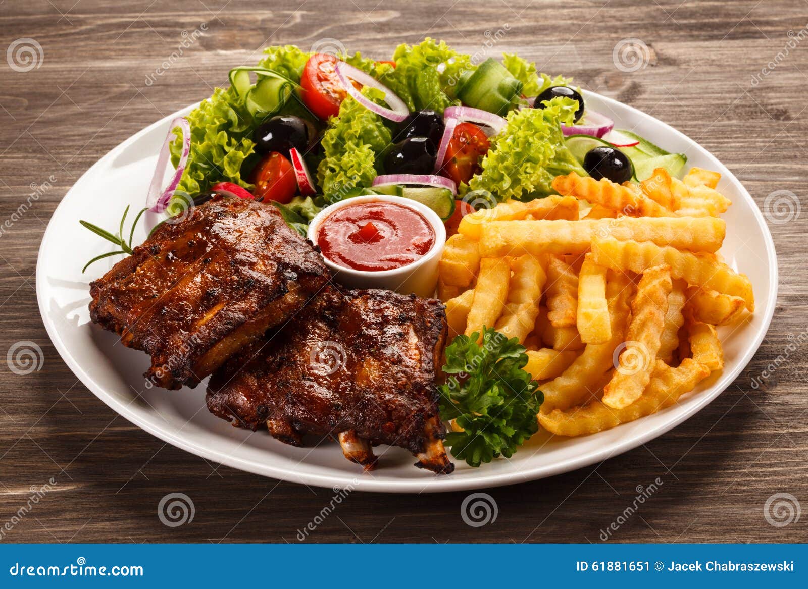 Tasty grilled ribs stock image. Image of dish, gourmet - 61881651