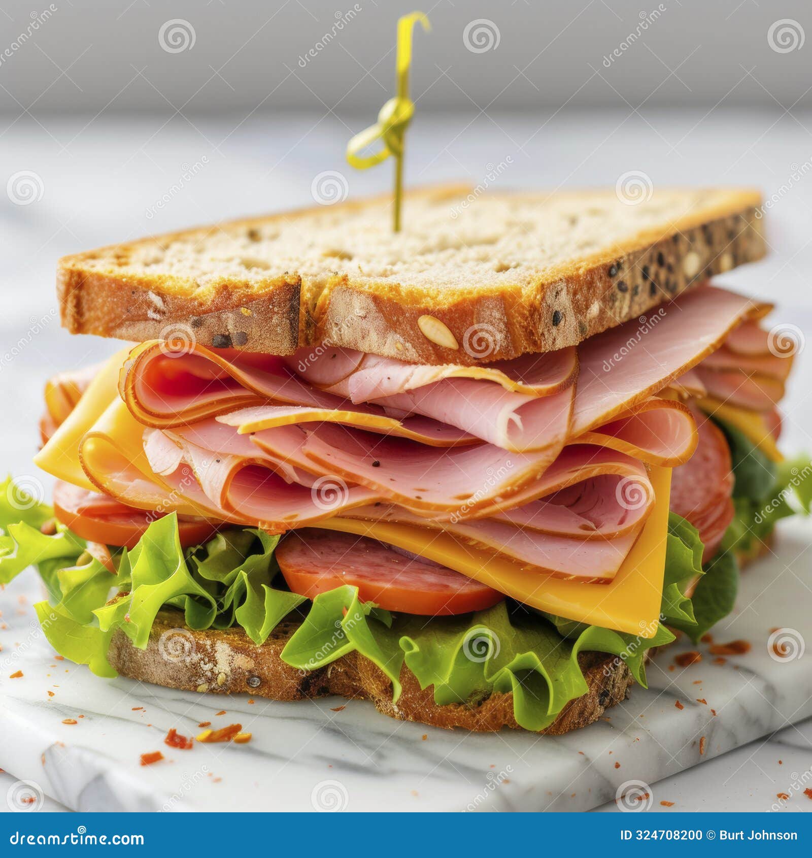 Tasty Ham and Cheese Sandwich with White Background Stock Photo - Image ...