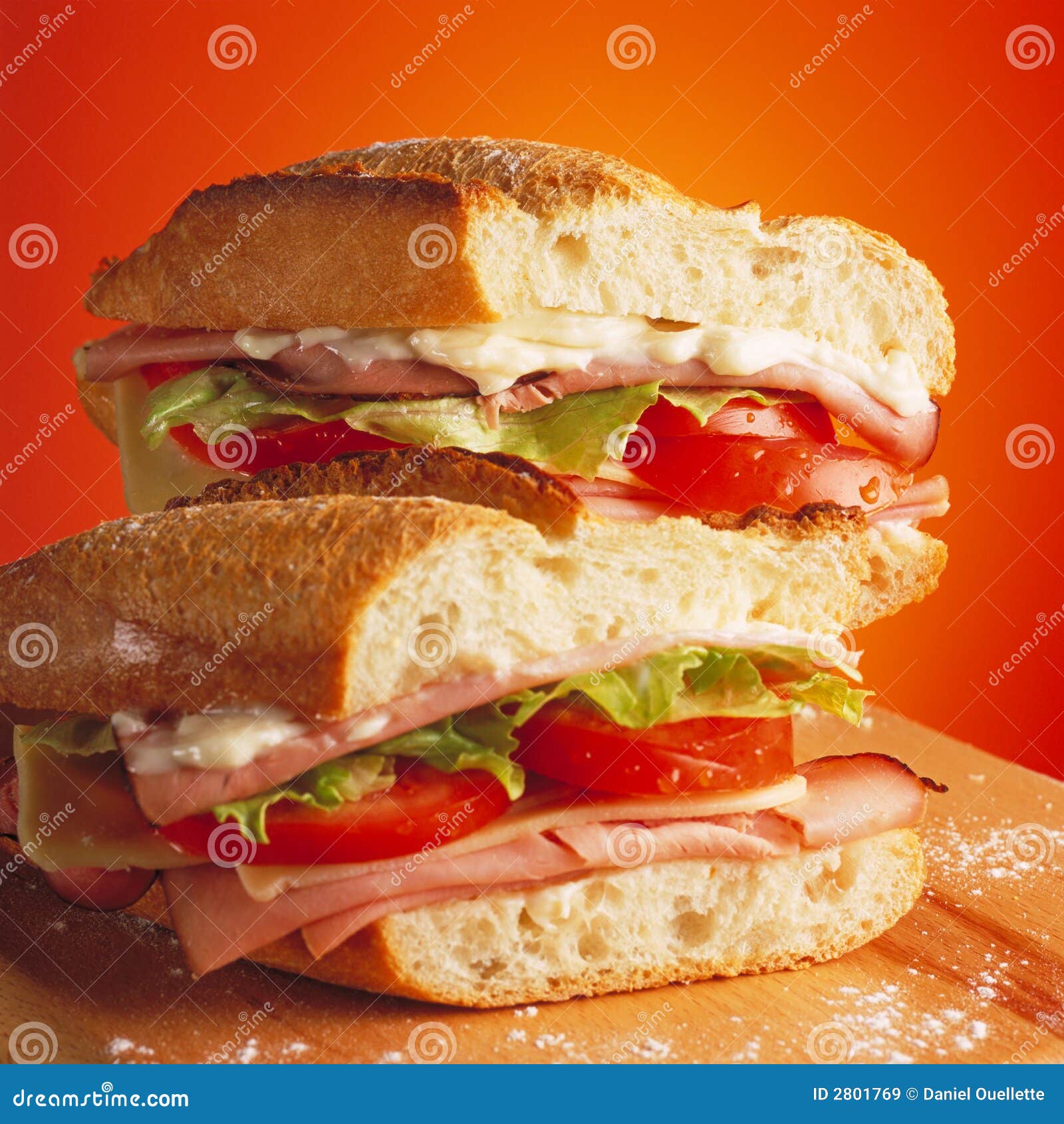 Tasty ham sandwich stock image. Image of cheddar, health - 2801769