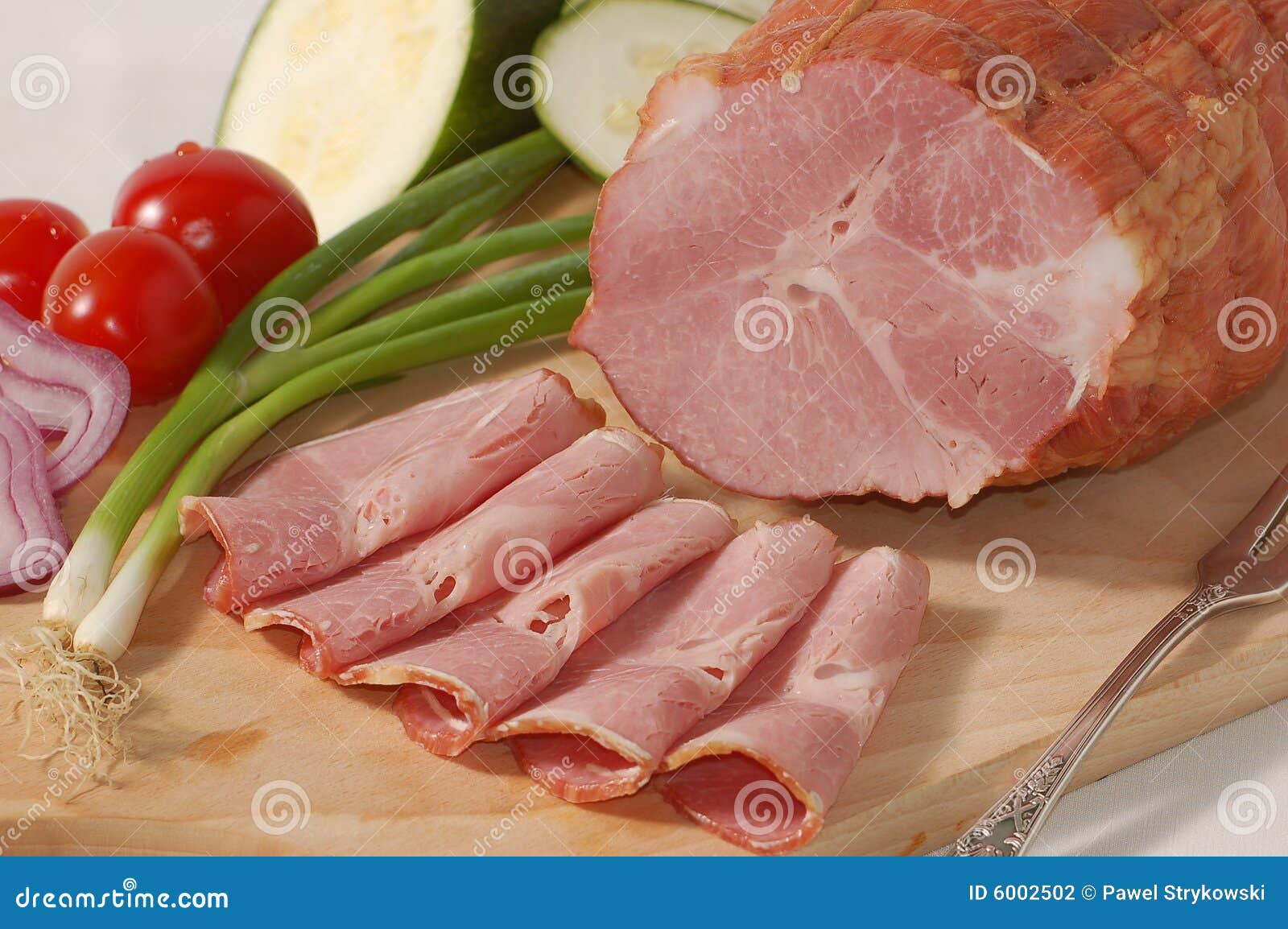 Tasty ham and vegetables stock photo. Image of bread, board - 6002502