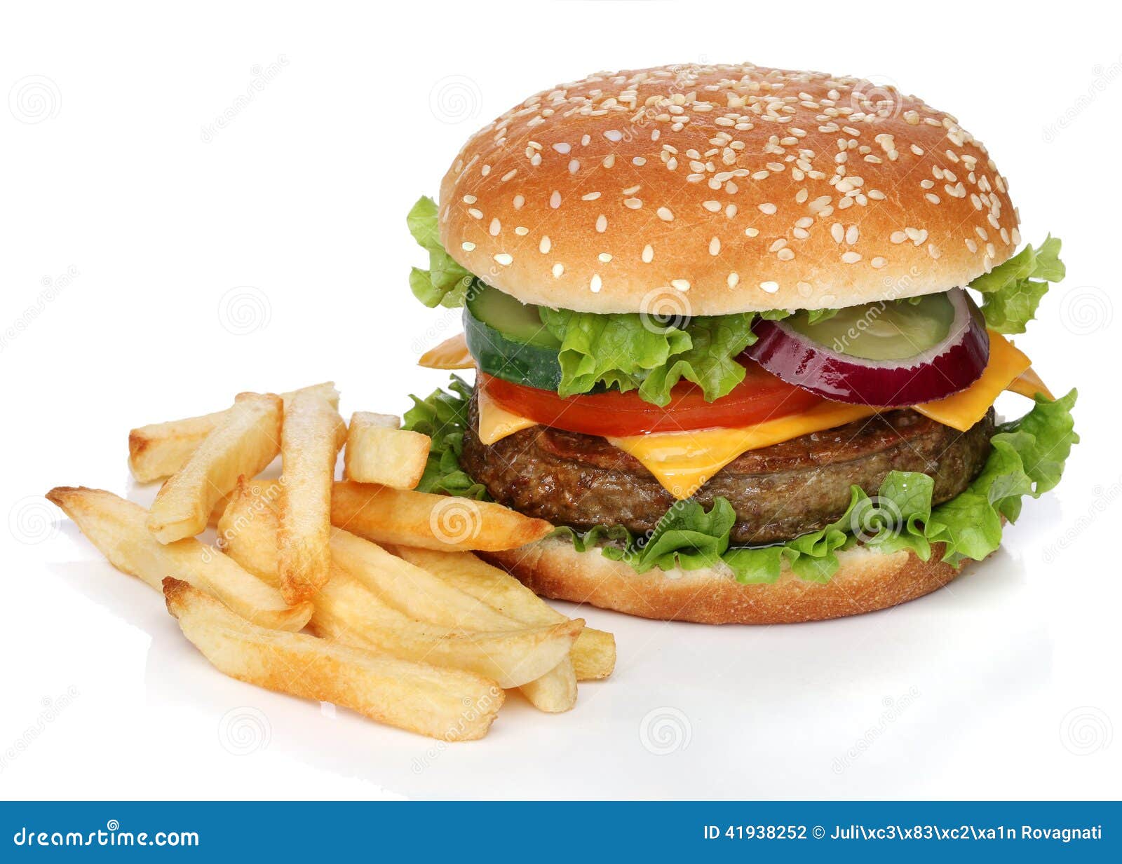 Tasty Hamburger And French Fries Isolated Stock Photo - Image: 41938252 Tasty Hamburger And French Fries Isolated Stock Photo - Image: 41938252