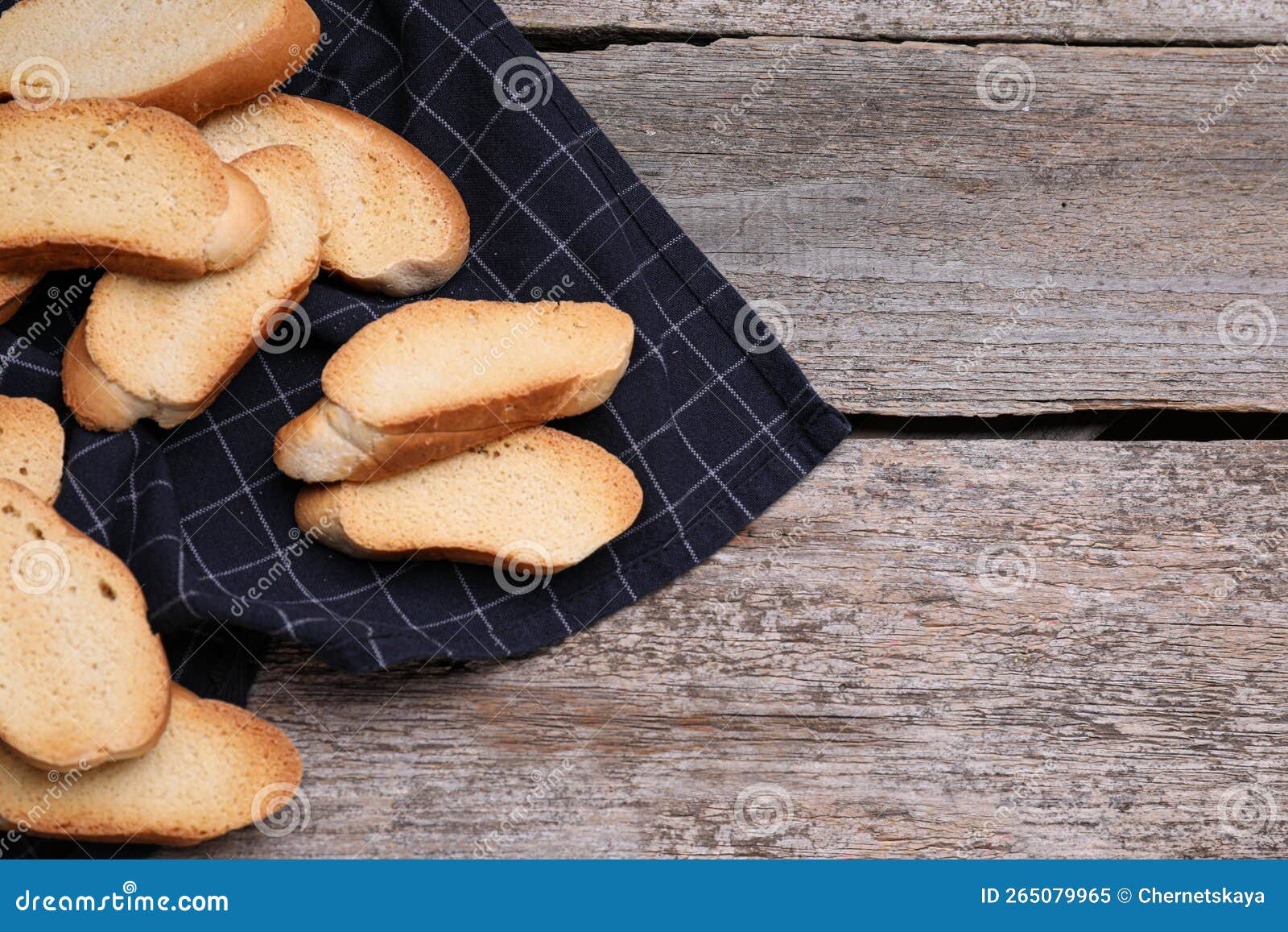 Tasty Hard Chuck Crackers on Wooden Table, Flat Lay. Space for Text ...