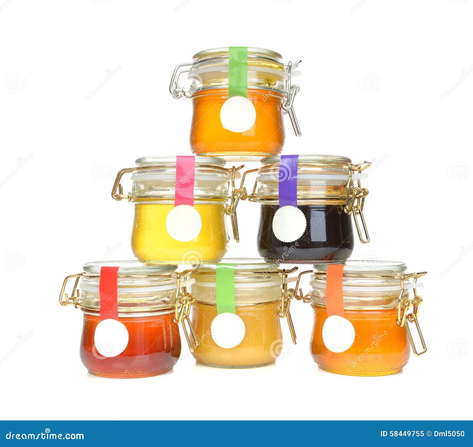 Tasty Jars of Jam and Honey Isolated Stock Image - Image of healthy ...