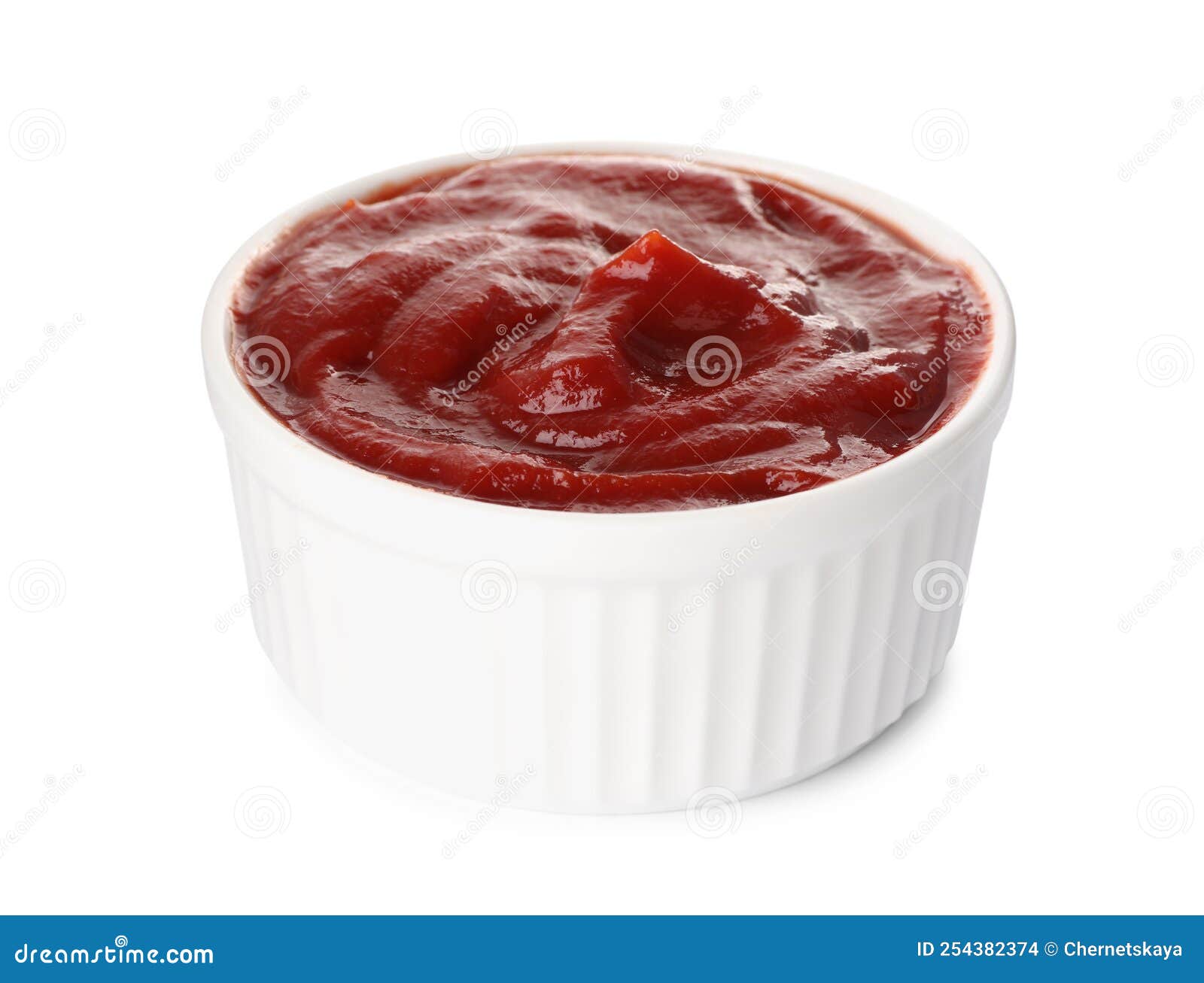 Tasty Ketchup in Bowl Isolated on White Stock Photo - Image of culinary ...